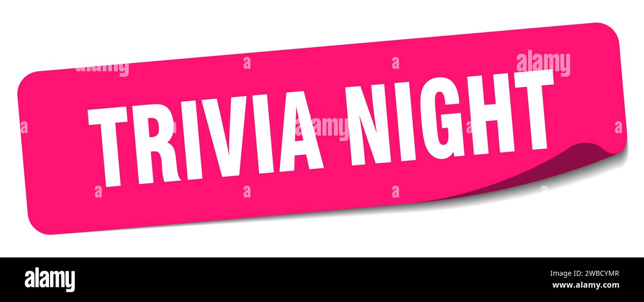trivia night sticker. trivia night rectangular label isolated on white ...