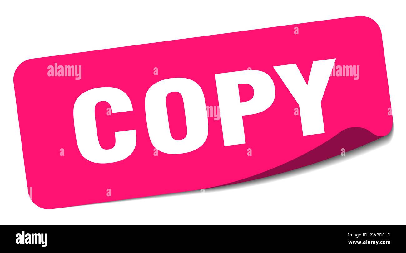 copy sticker. copy rectangular label isolated on white background Stock ...