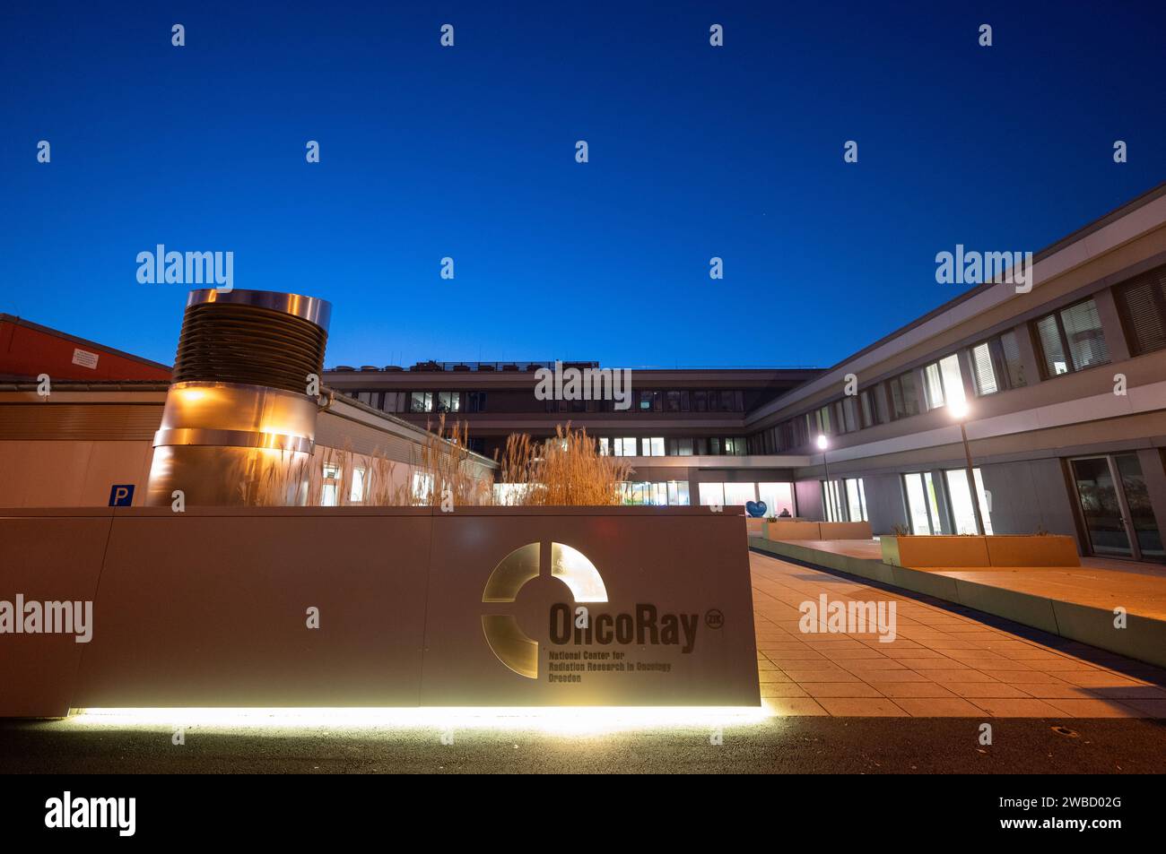 Dresden, Germany. 09th Jan, 2024. Evening view of OncoRay, the National ...