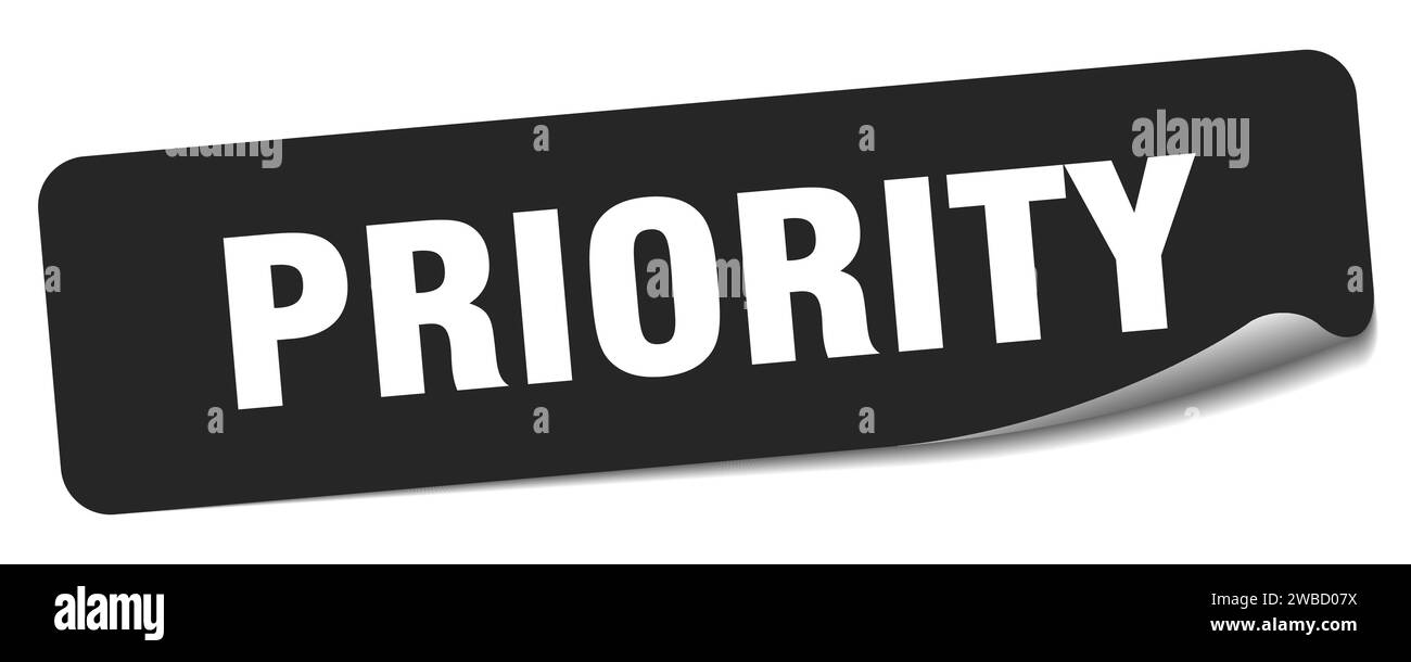 priority sticker. priority rectangular label isolated on white ...