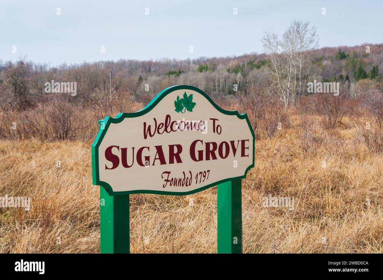 Welcome to Sign for Sugar Grove, Pennsylvania, USA Stock Photo - Alamy