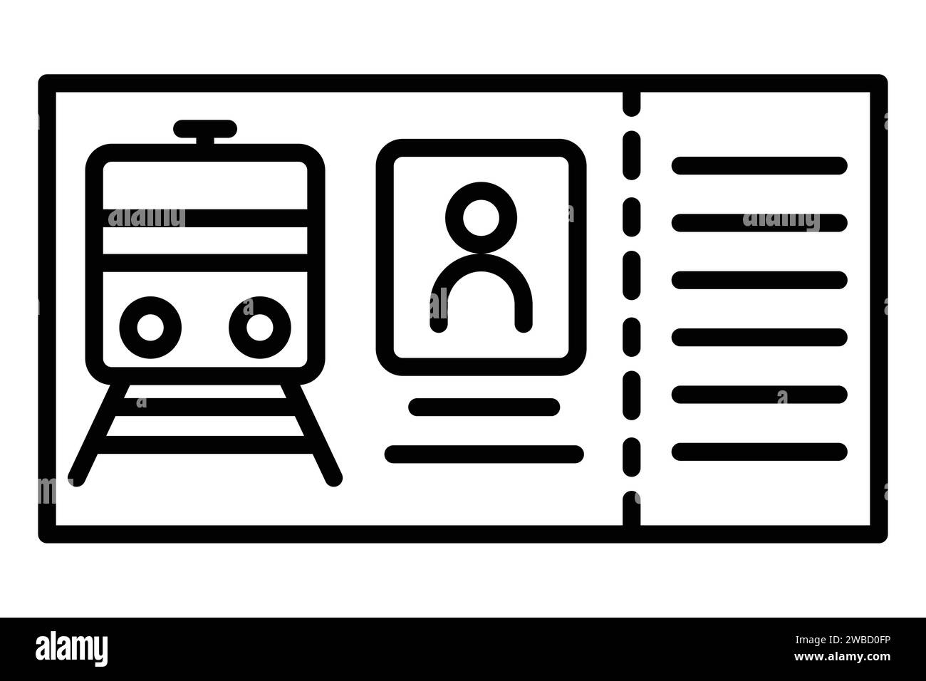 train ticket icon. icon related to ticket for train travel. line icon ...