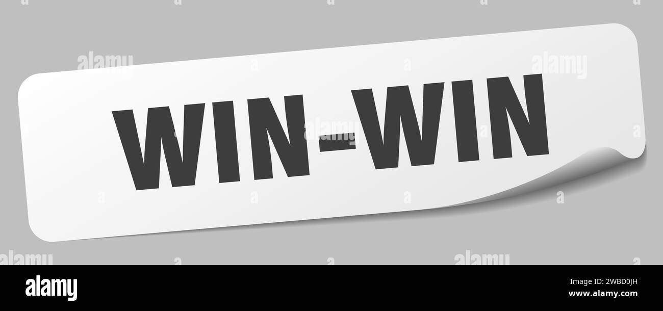win-win sticker. win-win rectangular label isolated on white background ...