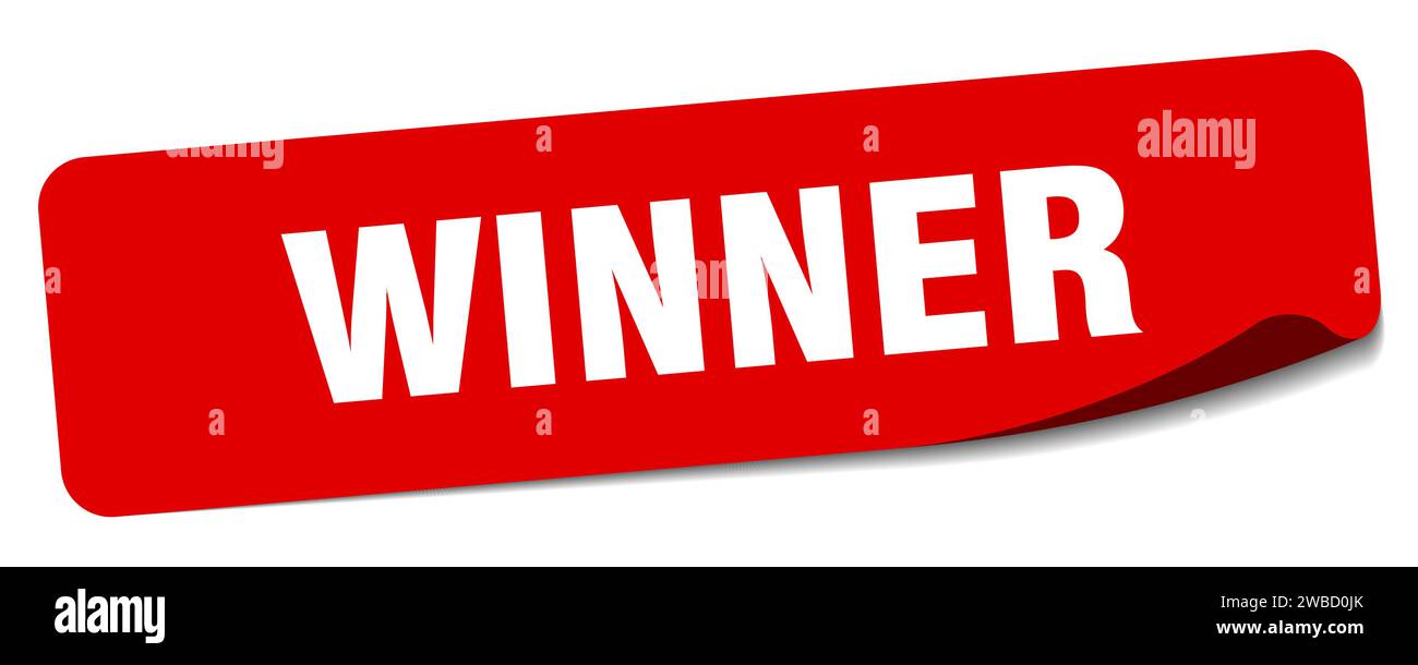 winner sticker. winner rectangular label isolated on white background ...