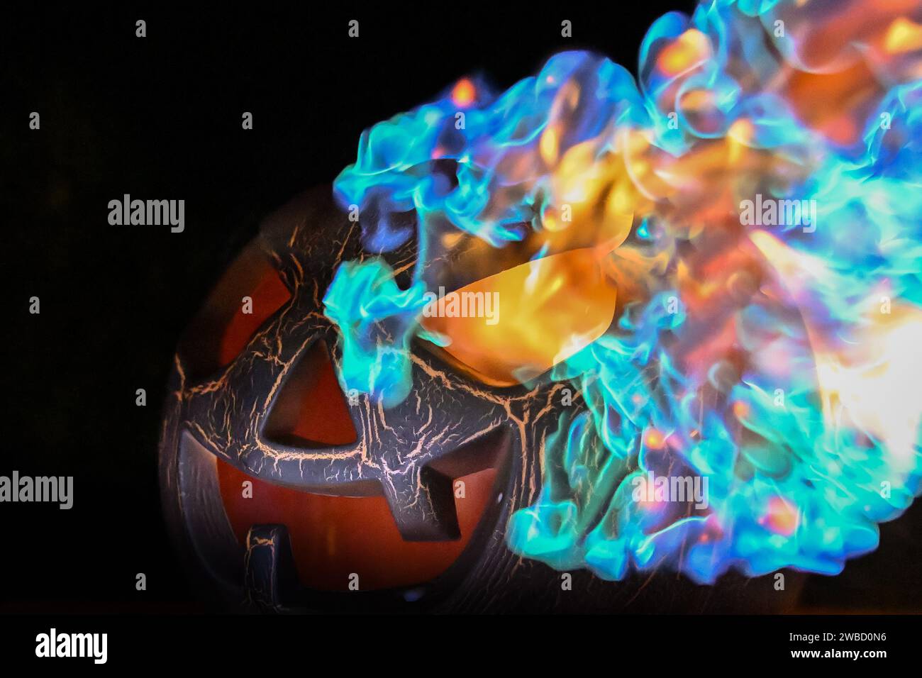 Pumpkin on fire Stock Photo - Alamy