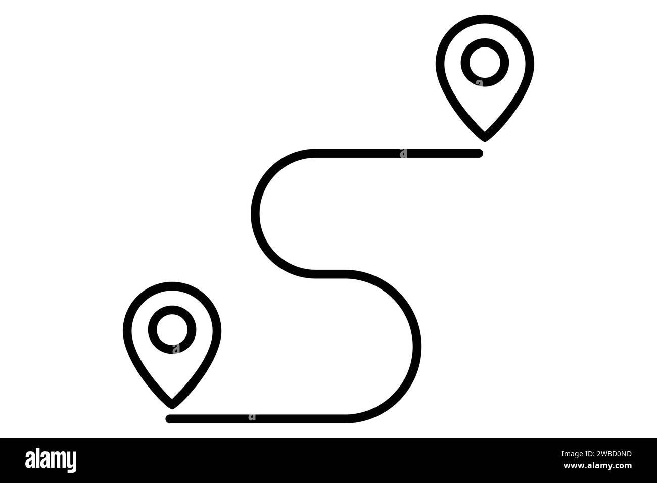 road map icon. icon related to travel planning and road trips. line ...