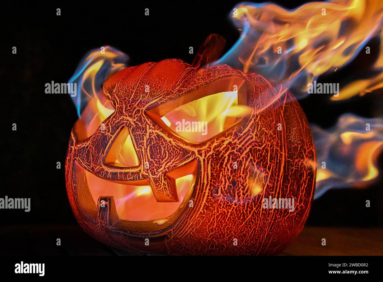 Pumpkin on fire Stock Photo - Alamy