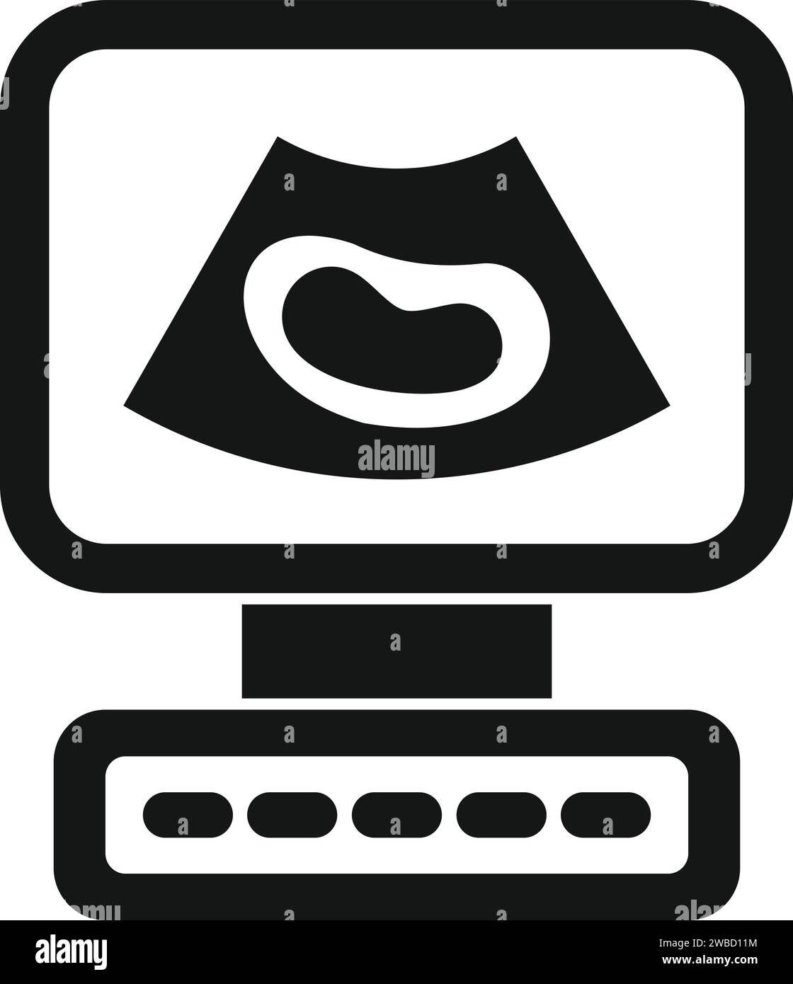 Exam cardiac ultra sound icon simple vector. Medical diagnosis. Health ...
