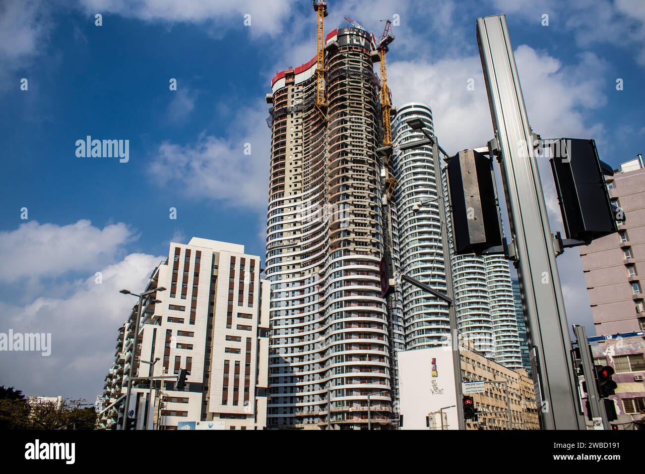 Tel Aviv, Israel – January 9, 2024 Cityscape of Tel Aviv, iconic city ...