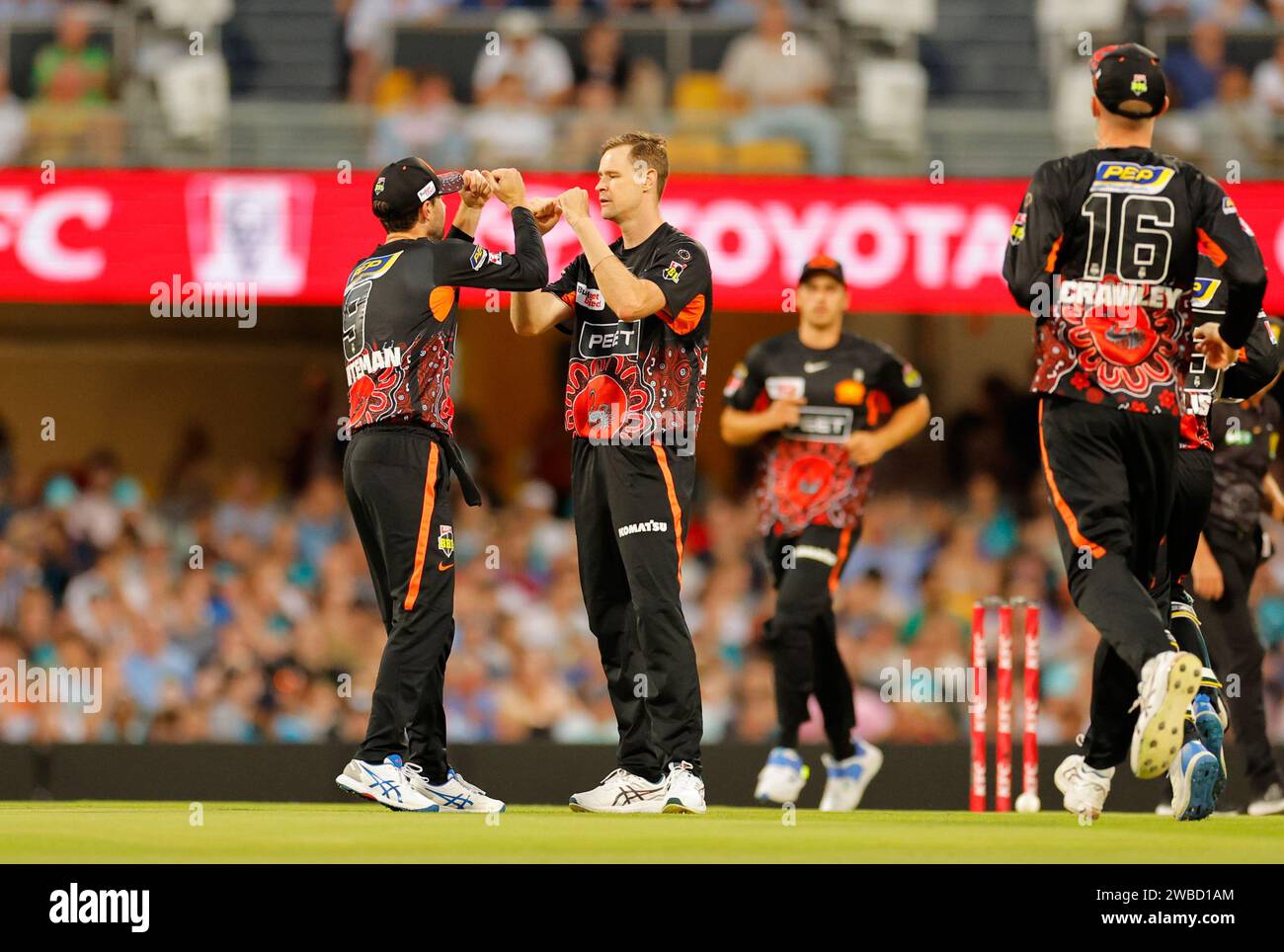 Brisbane, Australia. 10th Jan 2024. Usman Khawaja (1 Brisbane Heat) out ...