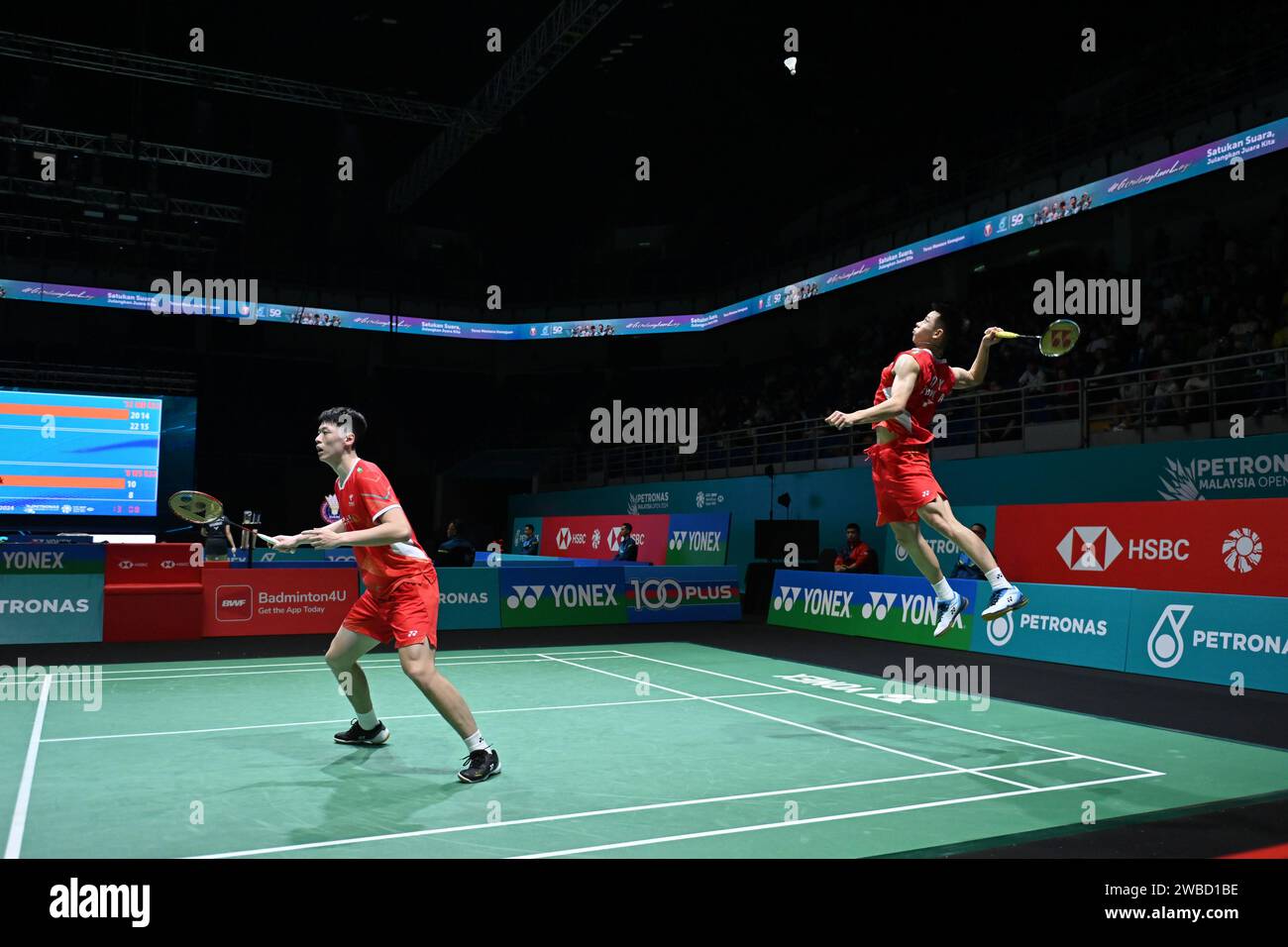 Kuala Lumpur, Malaysia. 10th Jan, 2024. Chen Boyang (L)/Liu Yi compete ...