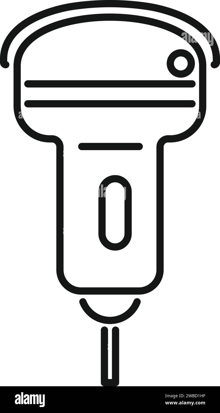 Cardiac exam icon outline vector. Sonograph clinic. Doctor device Stock ...