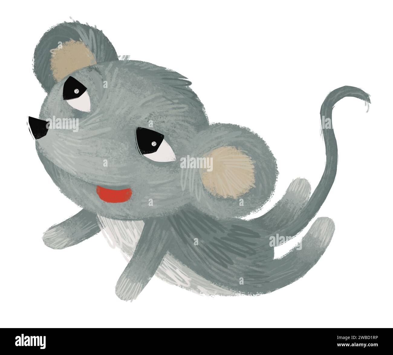 cartoon happy scene with cheerful smiling mouse isolated illustration ...