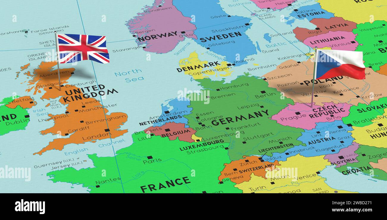 Political map of czechia hi-res stock photography and images - Alamy