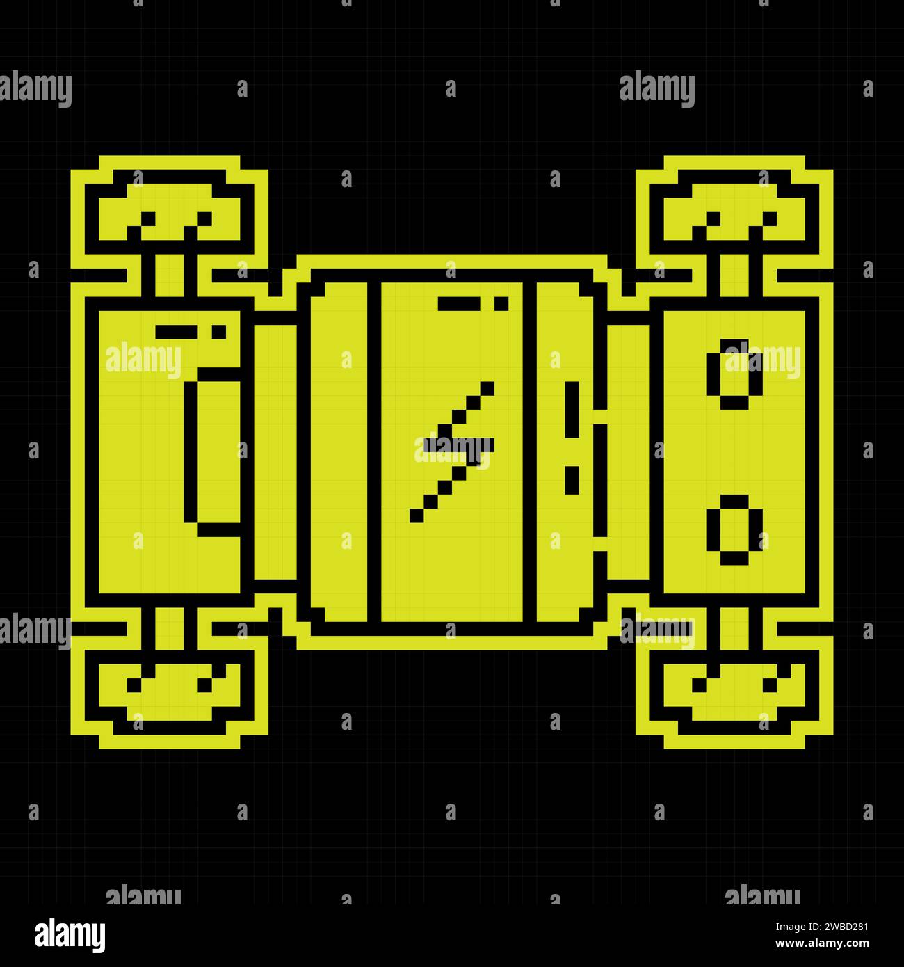 Pixel silhouette icon. Electric vehicle platform. Electric vehicle ...