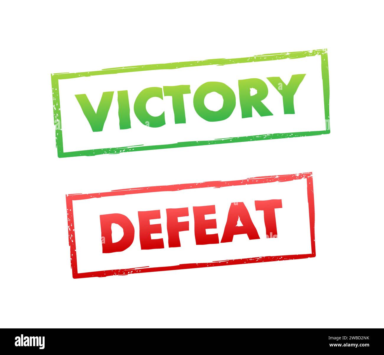Victory and Defeat Stamped Labels Vector Illustration in Distressed ...