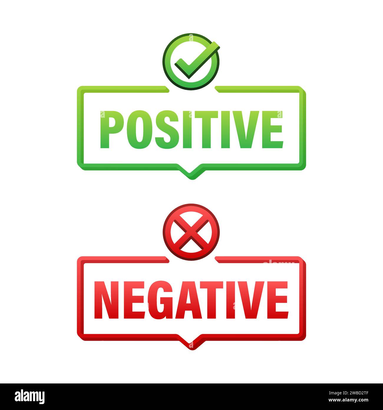 Positive And Negative Feedback Concept Bubbles Vector Illustration With Check And Cross Icons 