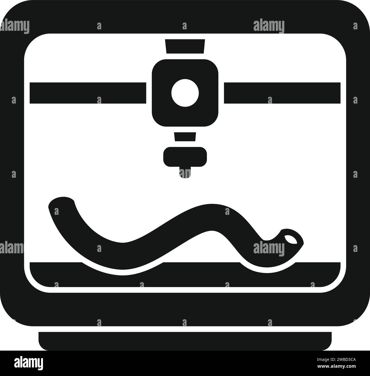 3d printer icon simple vector. Bioprinting organ. Machine science ...