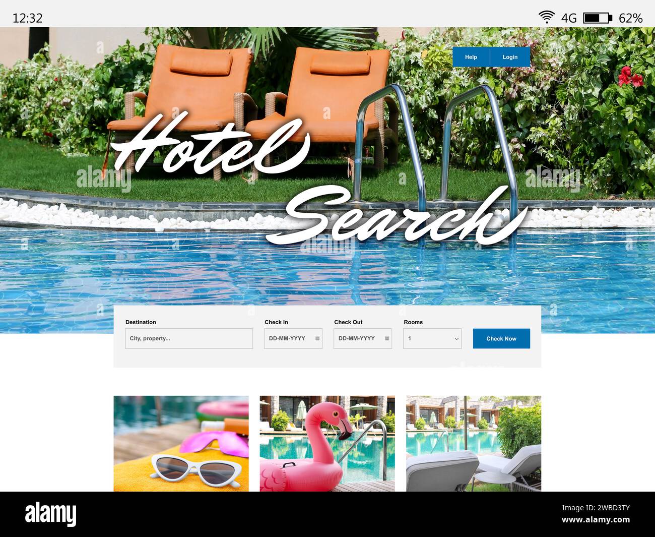 Online holiday reservation booking interface hi-res stock photography ...
