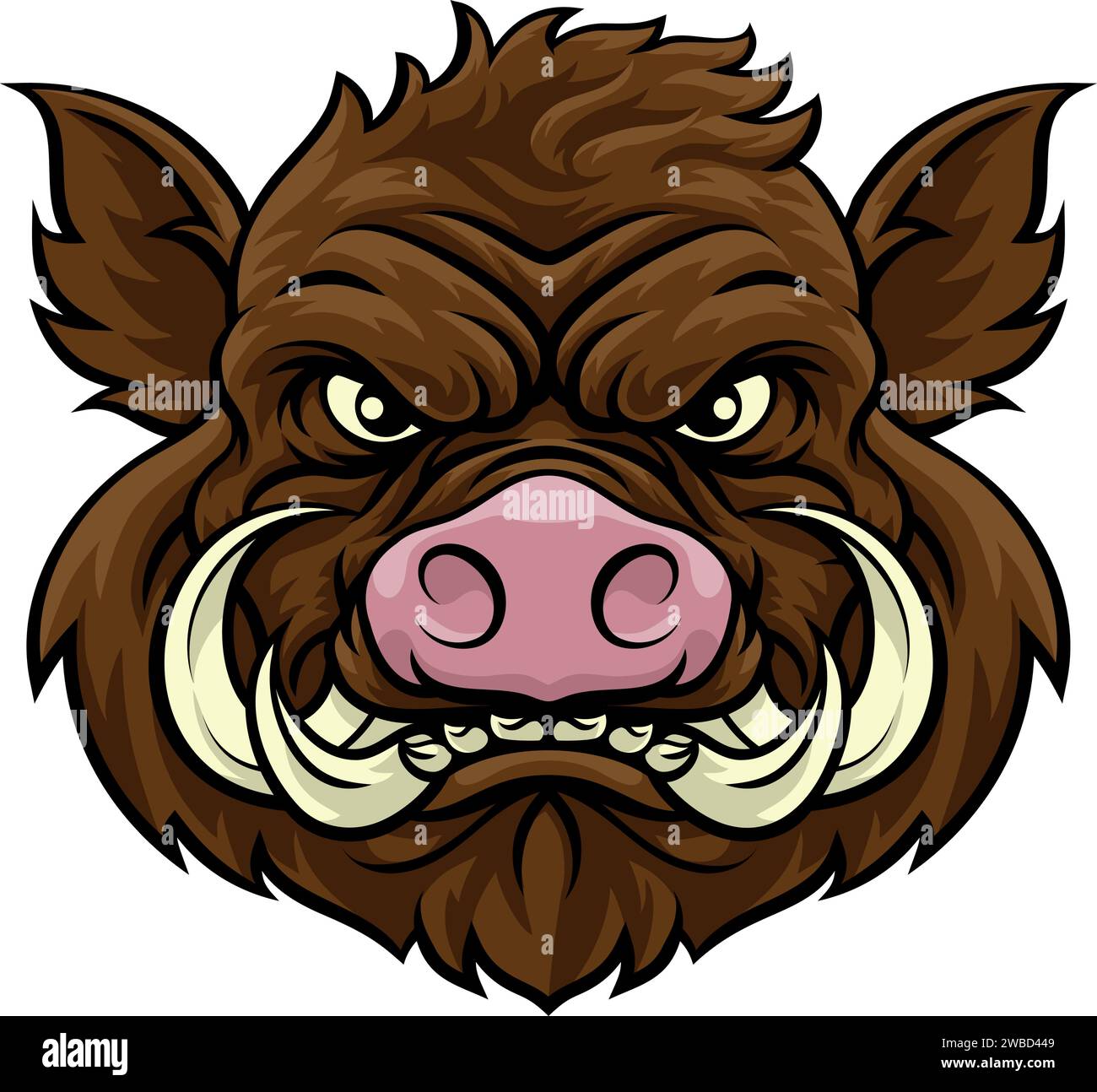 Boar Wild Hog Razorback Warthog Mascot Pig Cartoon Stock Vector Image ...