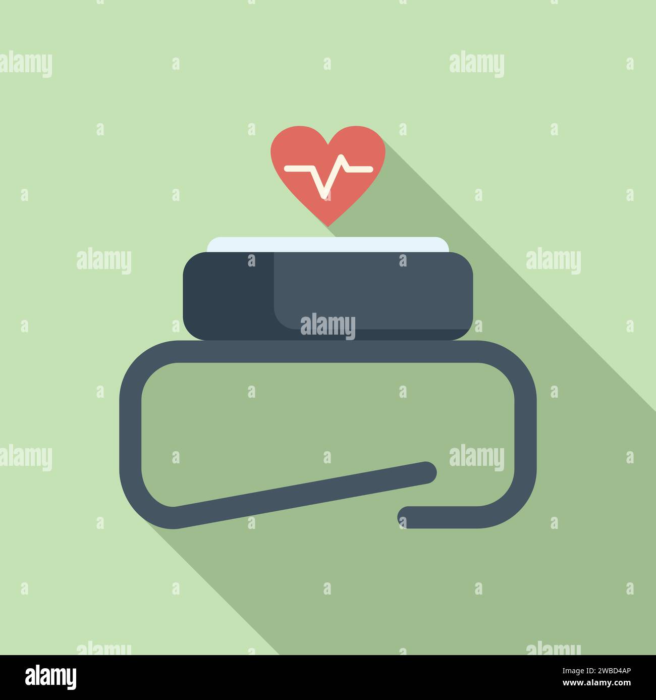 Runner heart rate icon flat vector. Sport smartwatch. Fitness health ...