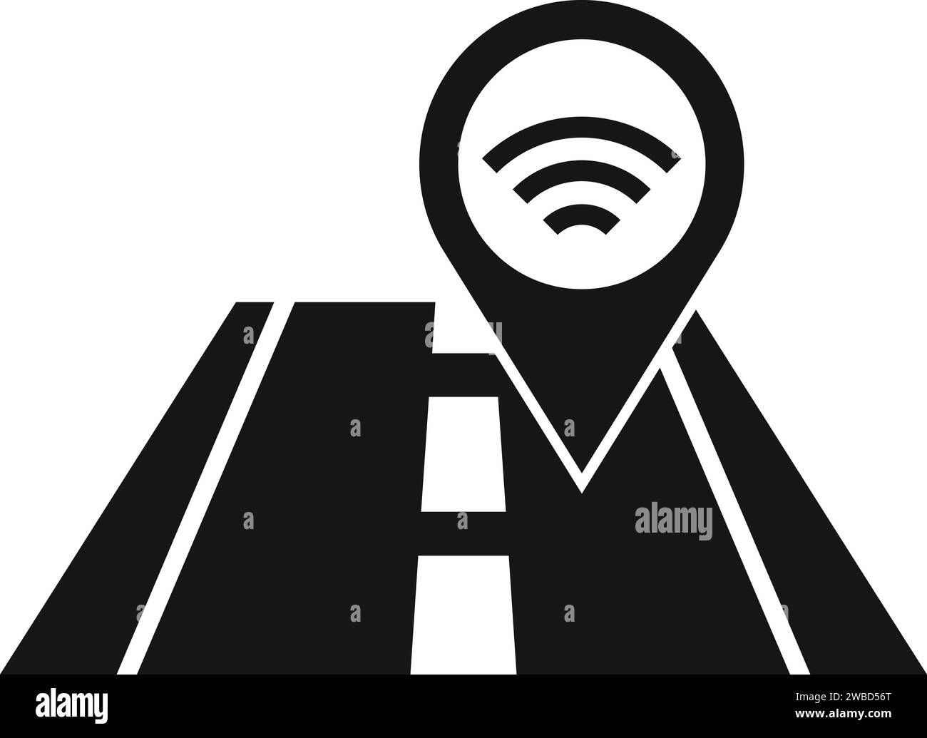 Sensor on road icon simple vector. Safety control. Care alert drive ...
