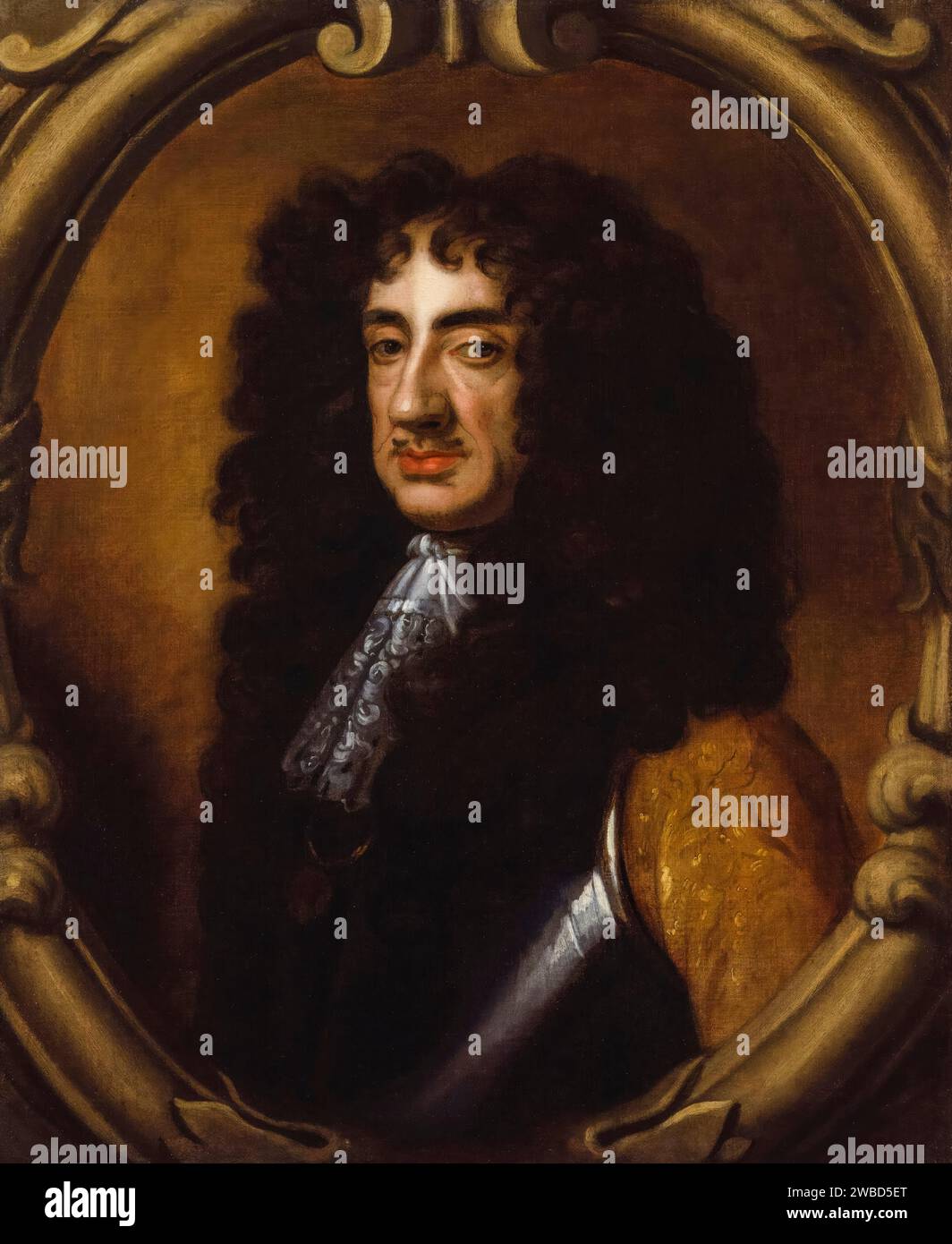 King Charles II of England (1630-1685), portrait painting in oil on ...