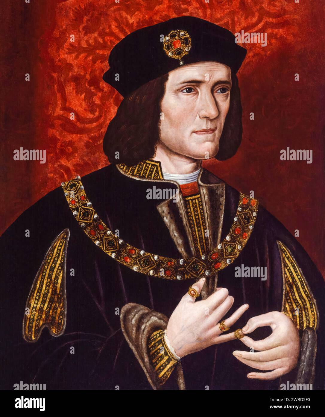 Richard III of England, (1452-1485), portrait painting in oil on panel ...