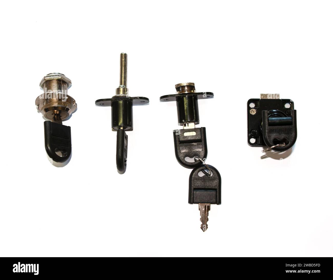 various locks for furniture isolated on white background Stock Photo ...