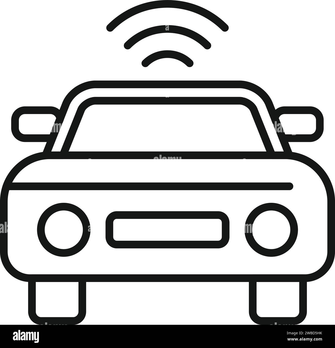 Smart vehicle safety icon outline vector. Control smart stop. Care ...