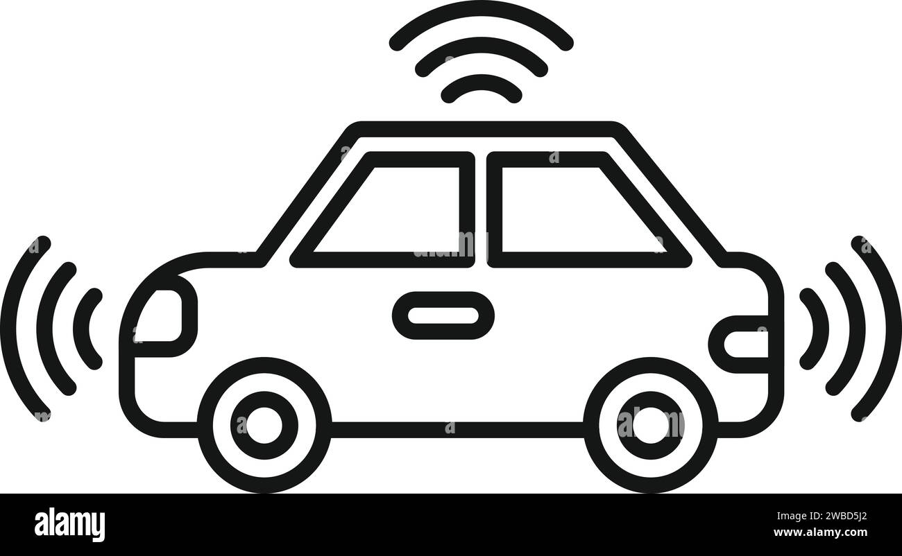 Alert car control icon outline vector. Safe driver. Auto seat blind ...