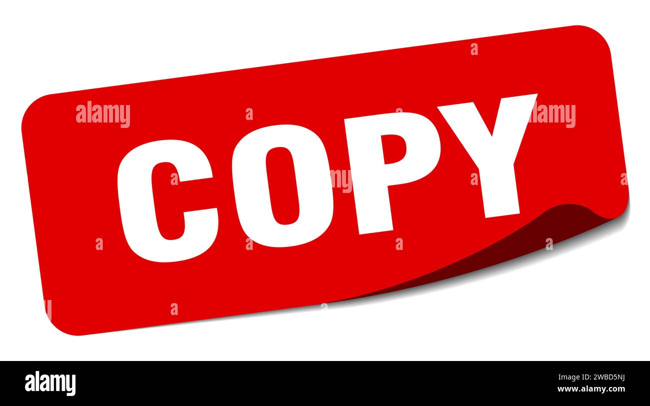 copy sticker. copy rectangular label isolated on white background Stock ...