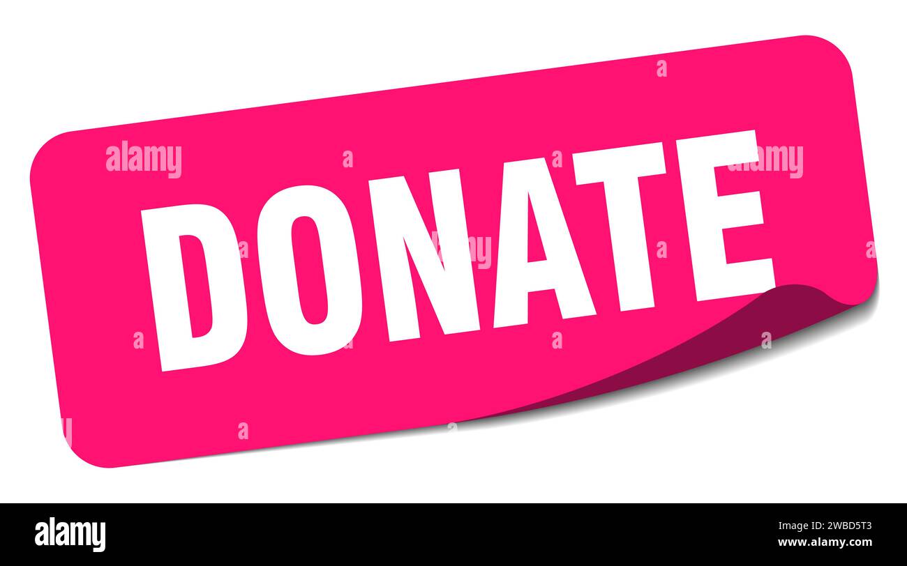 donate sticker. donate rectangular label isolated on white background ...
