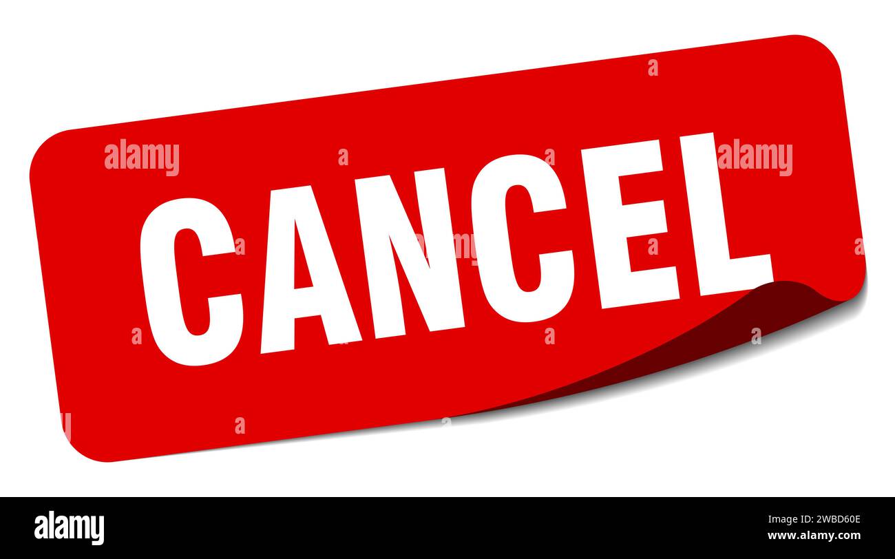 cancel sticker. cancel rectangular label isolated on white background ...
