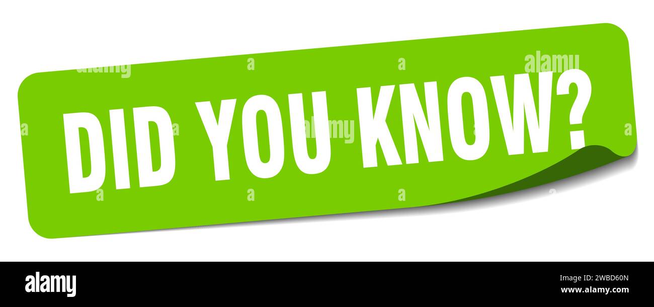 did you know sticker. did you know rectangular label isolated on white ...