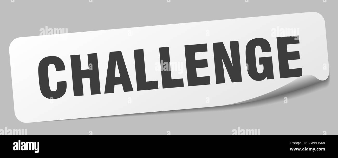 challenge sticker. challenge rectangular label isolated on white ...