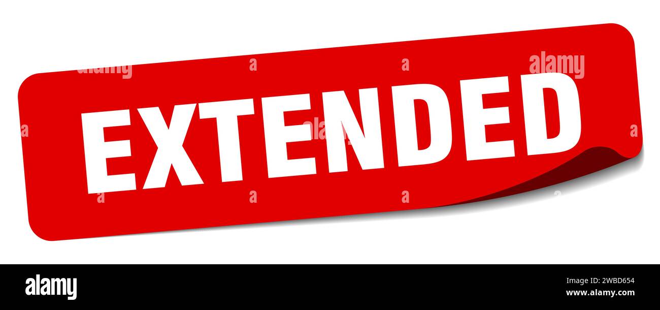 extended sticker. extended rectangular label isolated on white ...