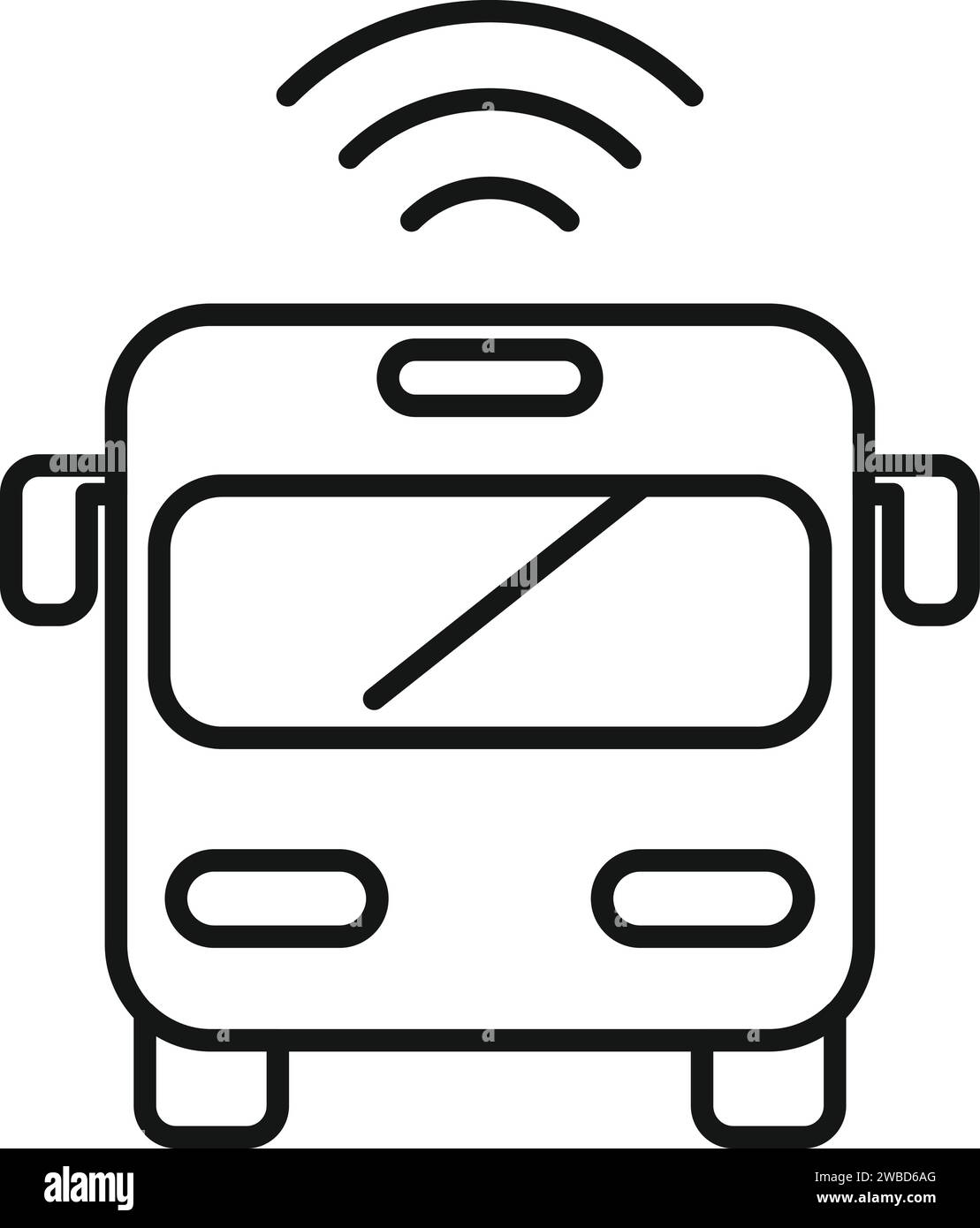 Bus road sensor icon outline vector. Alert care. Control system safety ...