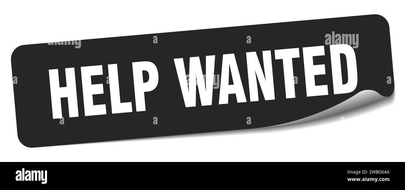 help wanted sticker. help wanted rectangular label isolated on white ...