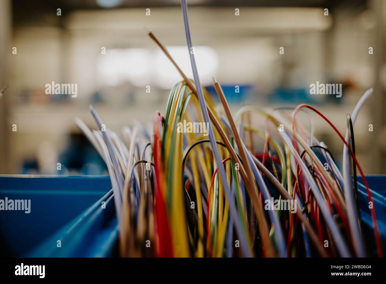 Industrial cable colours in factory Stock Photo - Alamy