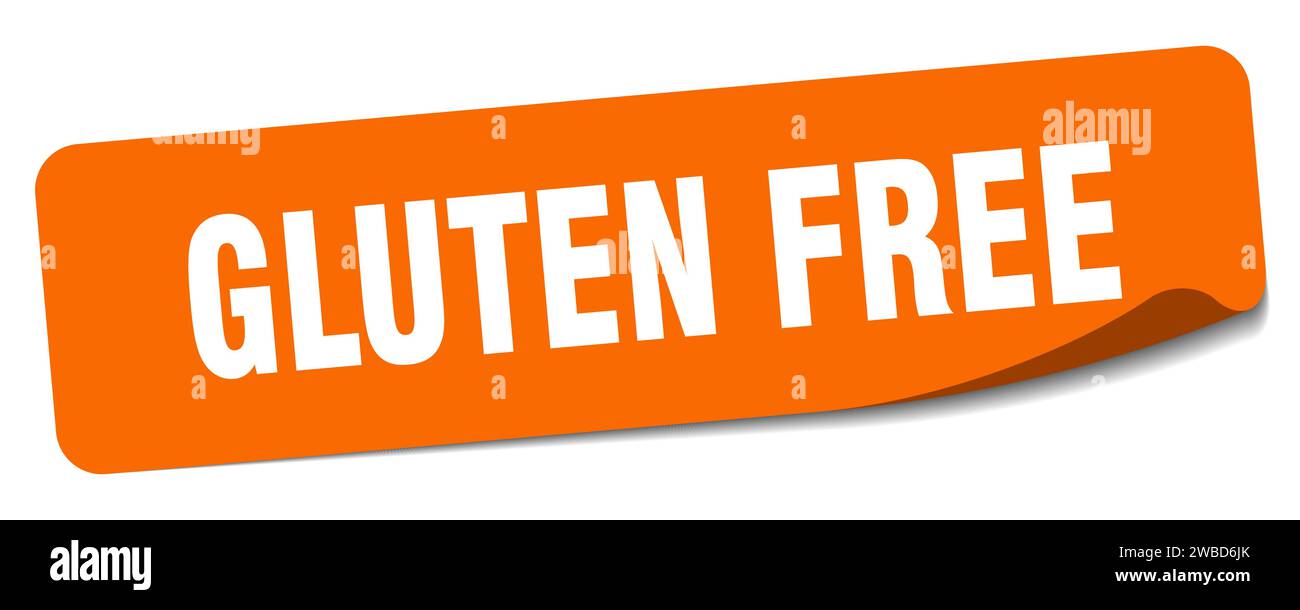 gluten free sticker. gluten free rectangular label isolated on white ...