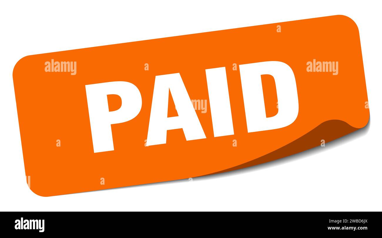 paid sticker. paid rectangular label isolated on white background Stock ...