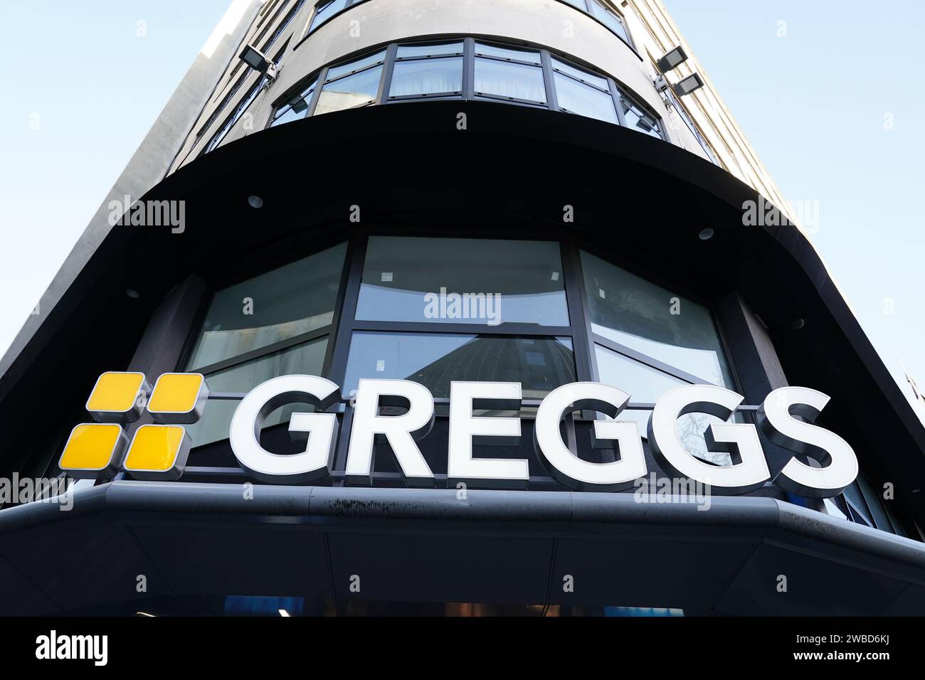 The sign for the Greggs store in Piccadilly Circus, central London, as ...