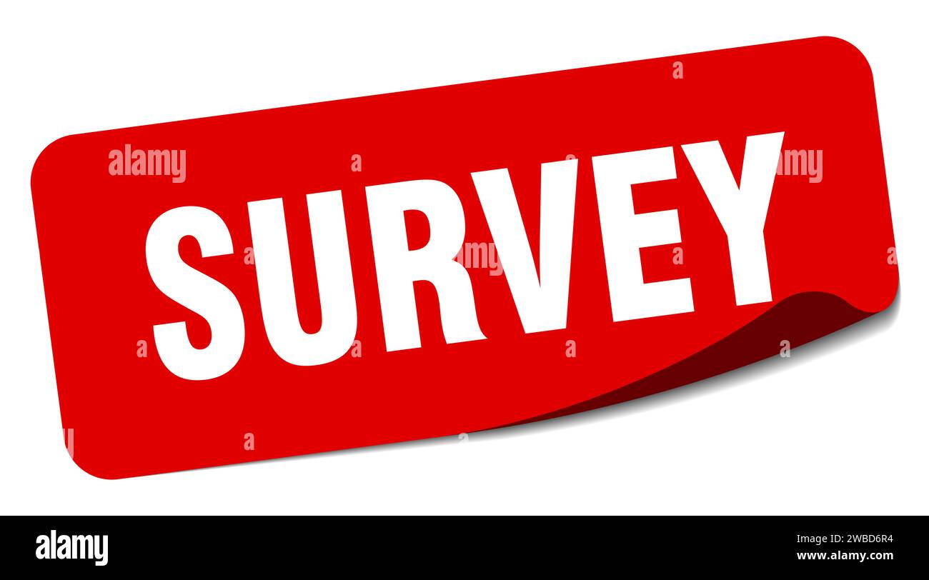 survey sticker. survey rectangular label isolated on white background ...
