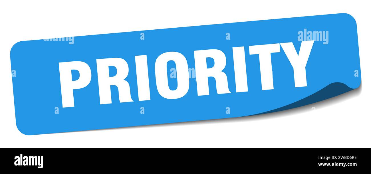 priority sticker. priority rectangular label isolated on white ...