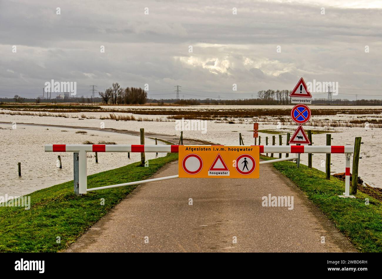 Werkendam, The Netherlands, December 29, 2024: barrier with no entry ...