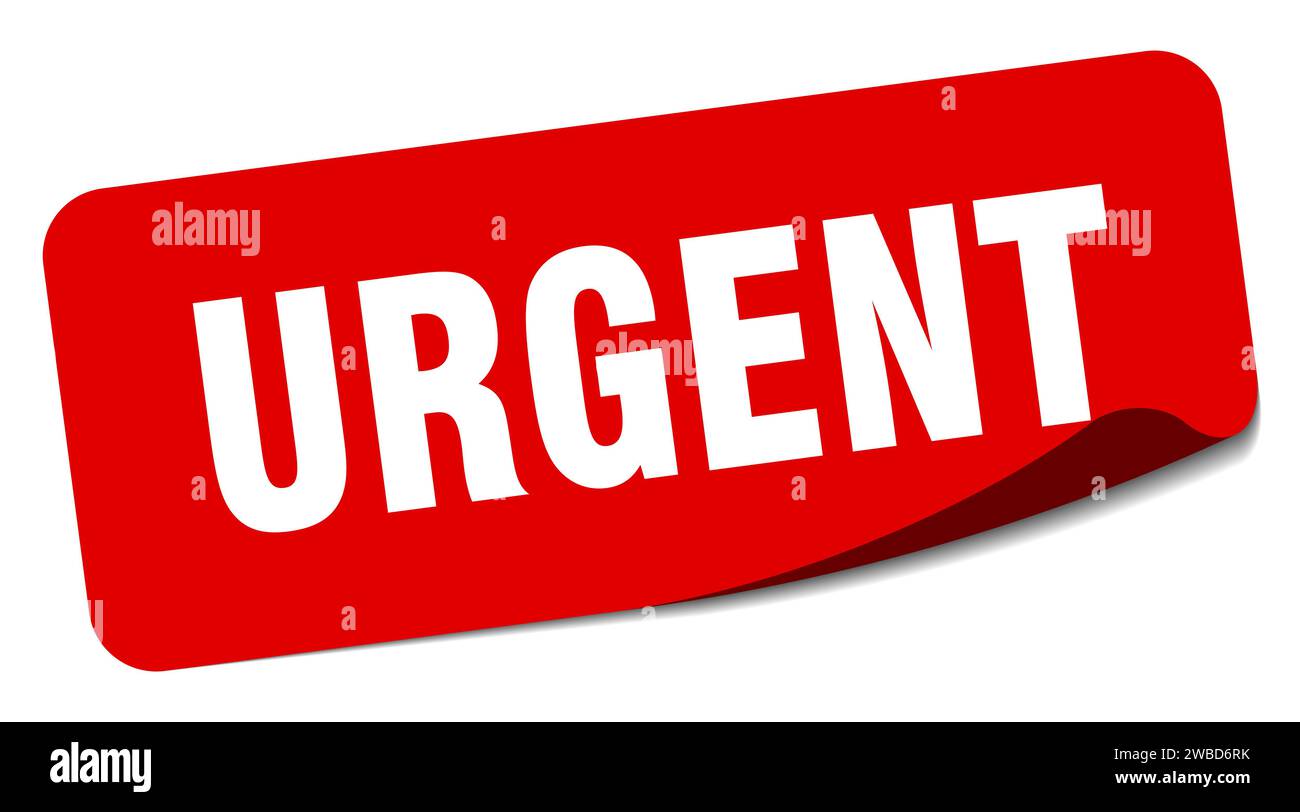 urgent sticker. urgent rectangular label isolated on white background ...