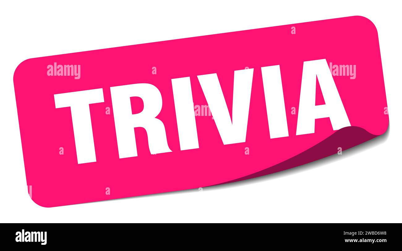trivia sticker. trivia rectangular label isolated on white background ...