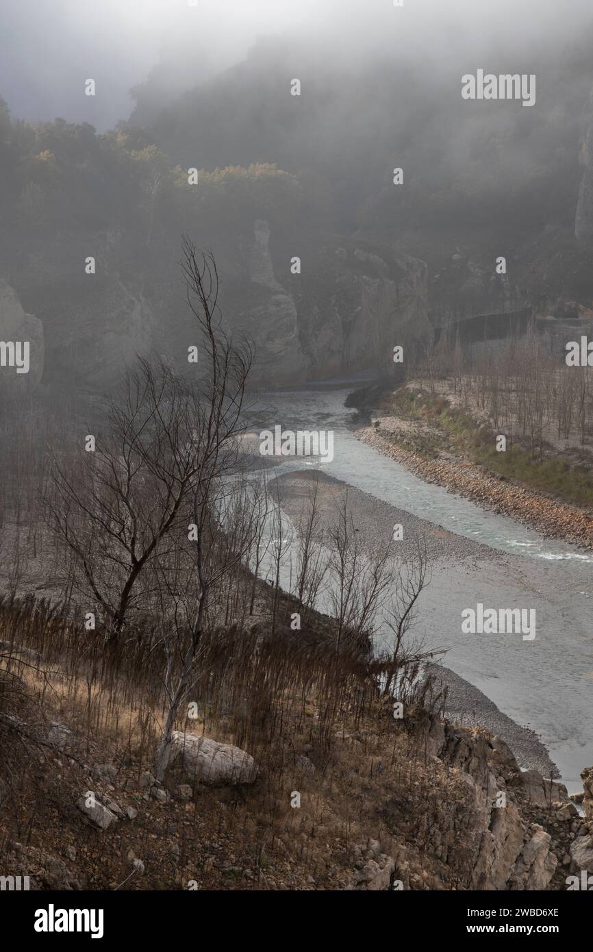 A scenic view of the Congost de Mont-rebei nature reserve in Spain ...