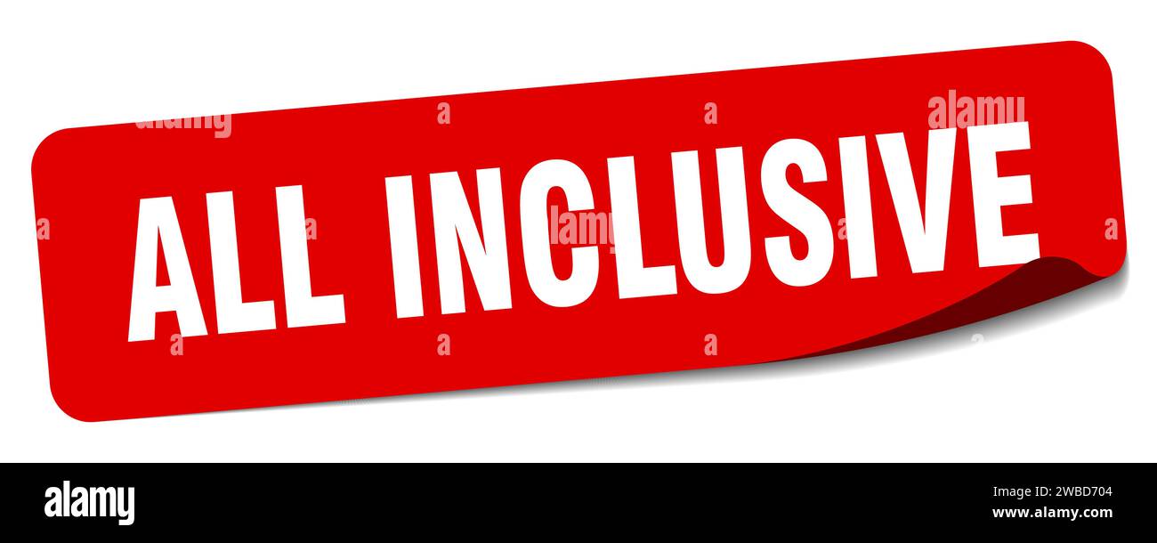 all inclusive sticker. all inclusive rectangular label isolated on ...